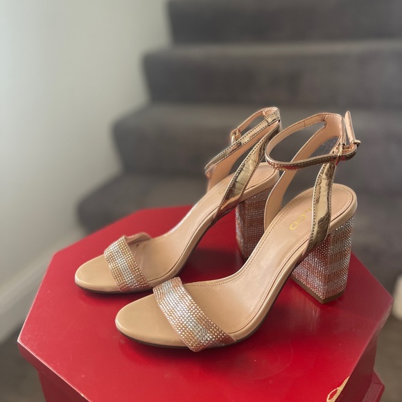 Aldo | Shoes | Rose Gold Aldo Comfy Block Heels | Poshmark